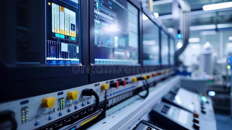 Control Panel Showing Data in Modern Factory Stock Video - Video of ...
