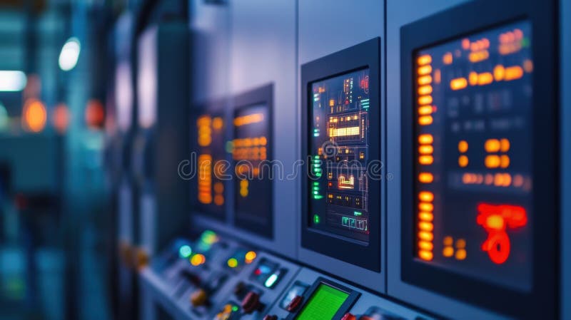 Control Panel Showing Various Information and Parameters in Industrial ...