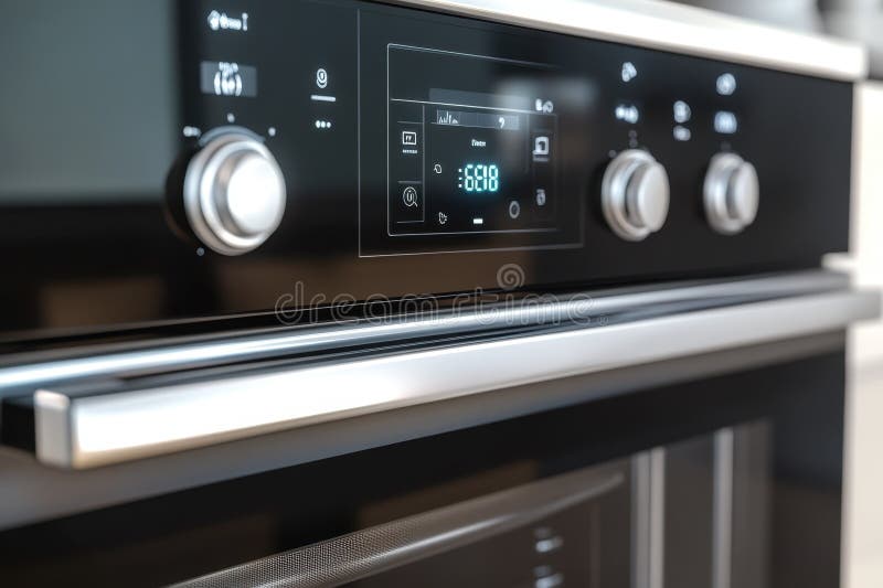 Modern Oven Control Panel with Digital Display and Buttons for Cooking ...
