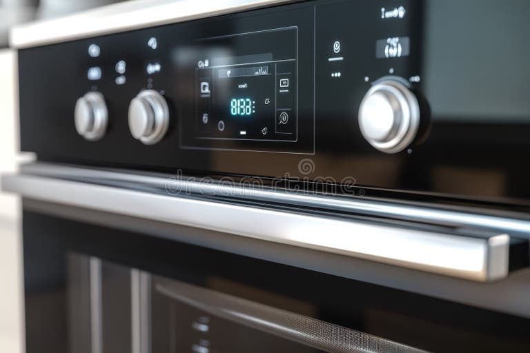 Modern Oven Control Panel with Digital Display and Buttons for Cooking ...