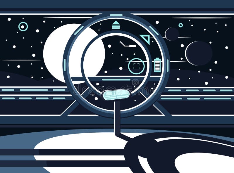 The Control Panel of the Space Station Stock Vector - Illustration of ...