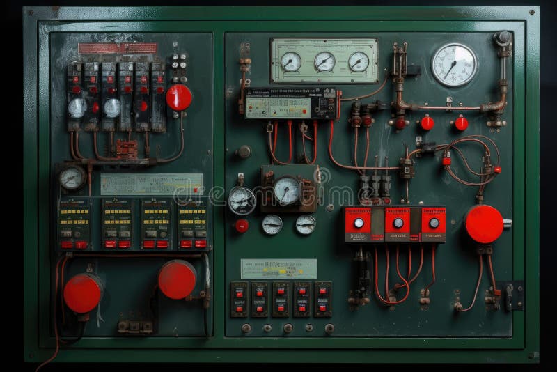 Control Panel with Static Energy Meters and Circuit-breakers Stock ...