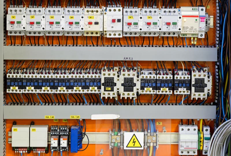 Control Panel With Static Energy Meters And Circuit-breakers Stock ...