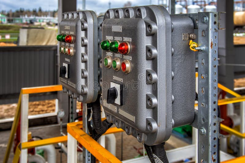 Control Panel with Switches and Lamps Stock Image - Image of component ...