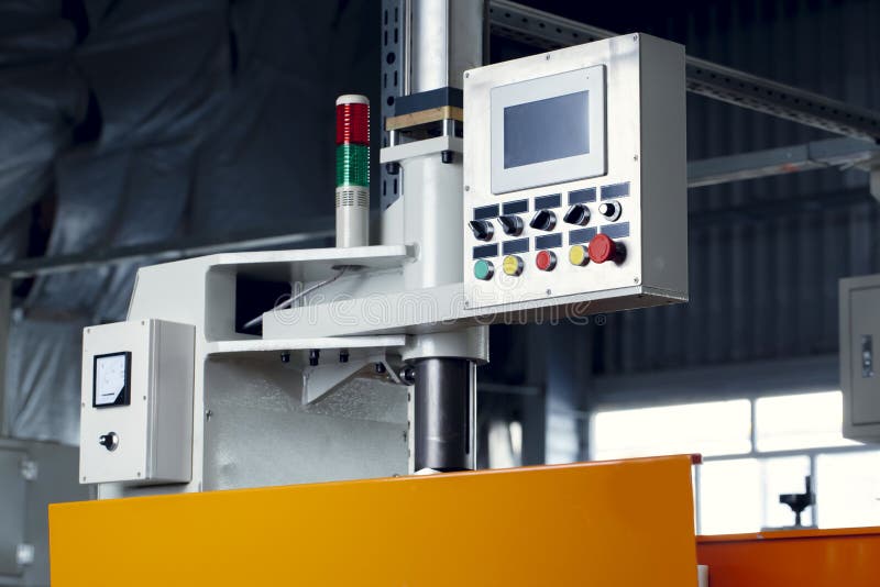 Control Panel System in a Cable Factory Stock Image - Image of button ...