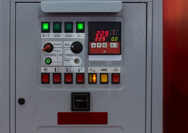 Control Panel of Temperature Control Units Stock Image - Image of panel ...