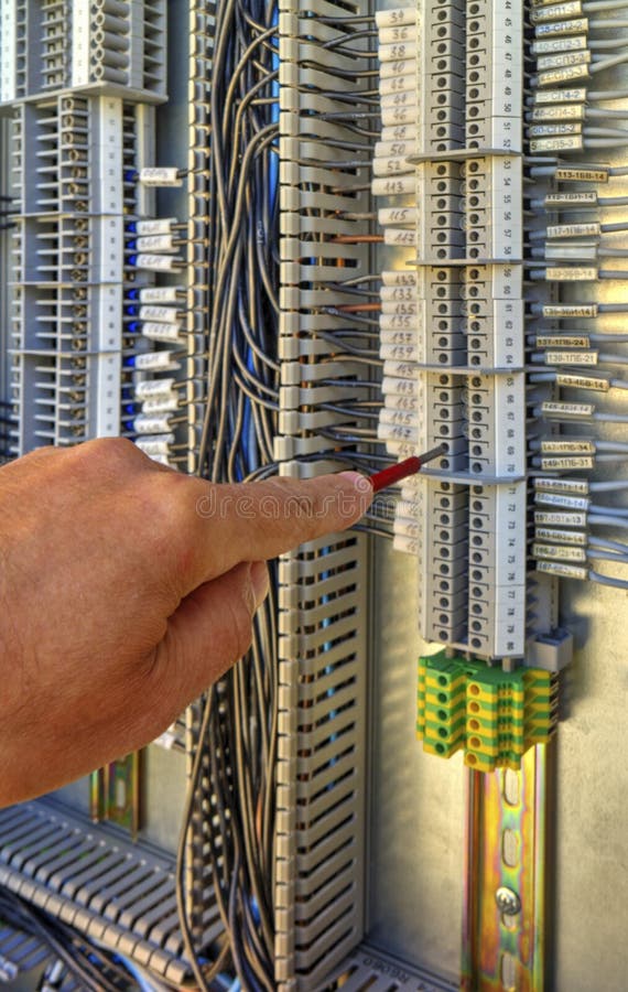 Control Panel with Terminals and Wires Stock Image - Image of connector ...
