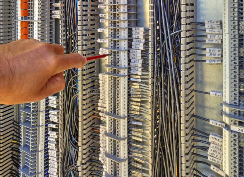 Control Panel with Terminals and Wires Stock Image - Image of device ...