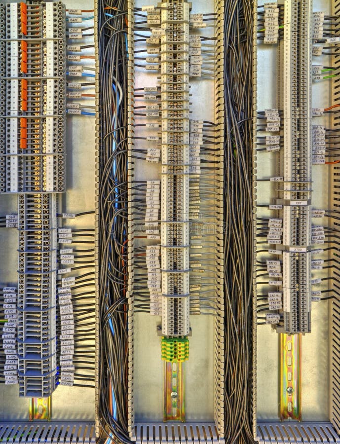 Control Panel with Terminals and Wires Stock Image - Image of ...