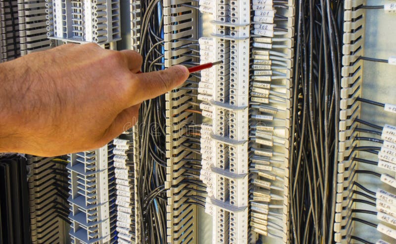 Control Panel with Terminals and Wires Stock Image - Image of energy ...