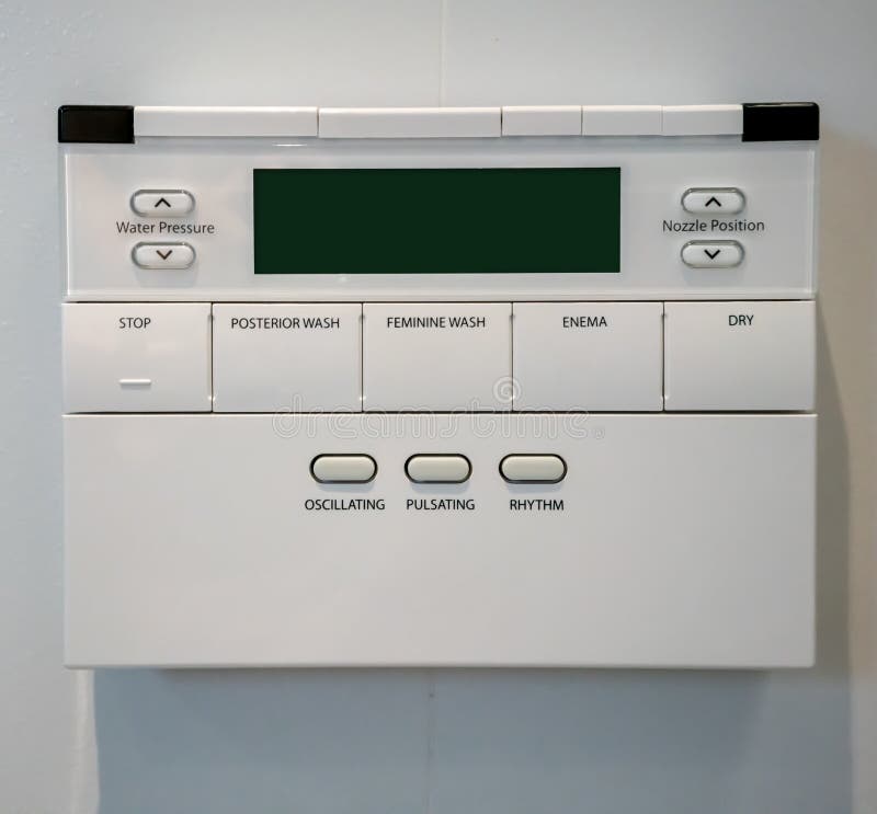 Control Panel of the Toilet Bowl. Hygienic and High Technology of the ...