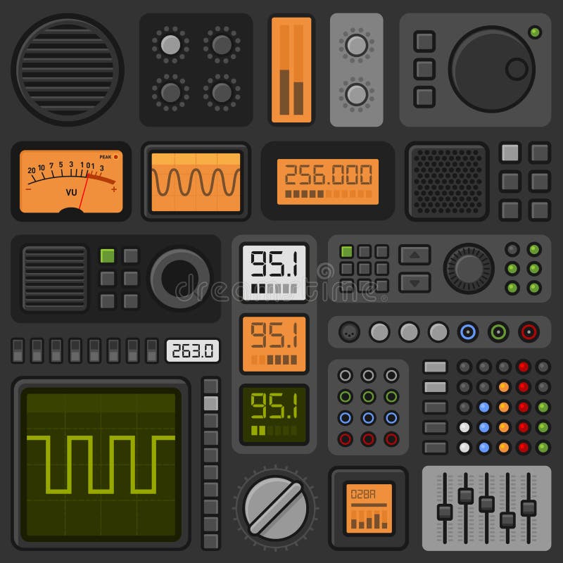 Control Panel UI User Interface HUD Set. Vector Stock Vector ...