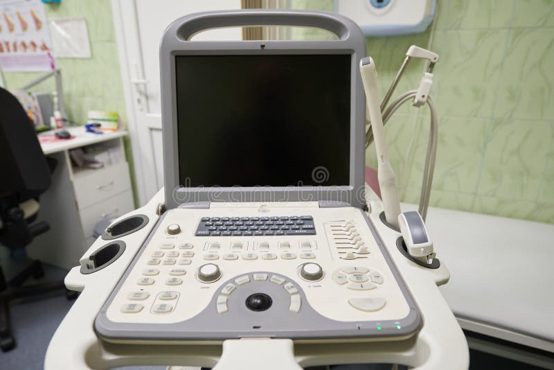 Control Panel of Ultrasound Machine in the Clinic for Examination Stock ...