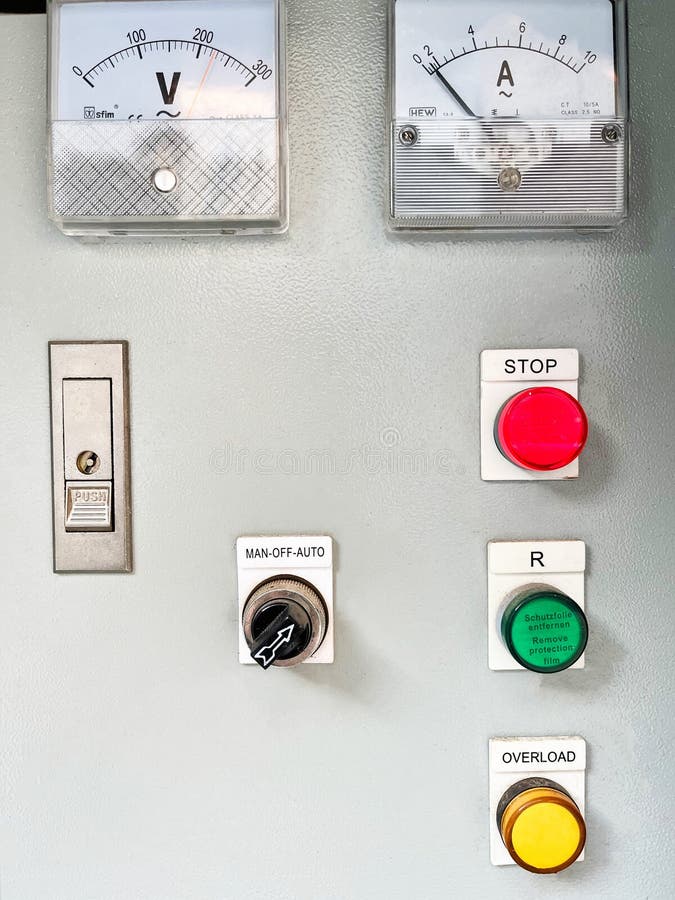 Control Panel with Various Buttons, Switches, Control Panel Stock Image ...