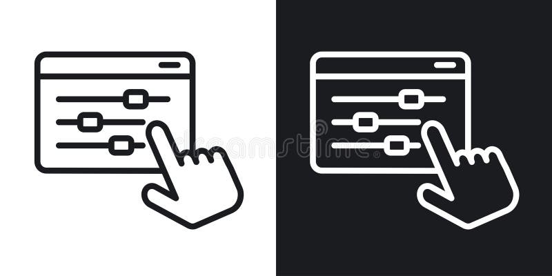Control Panel Vecor Icon Set Stock Vector - Illustration of multimedia ...