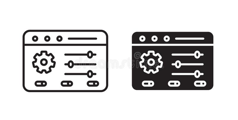 Control Panel Vecor Icon Set Stock Vector - Illustration of shape, hand ...