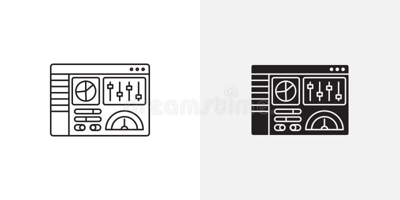 Control Panel Vecor Icon Set Stock Vector - Illustration of certificate ...
