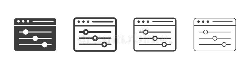 Control Panel Vecor Icon Set Stock Vector - Illustration of technology ...