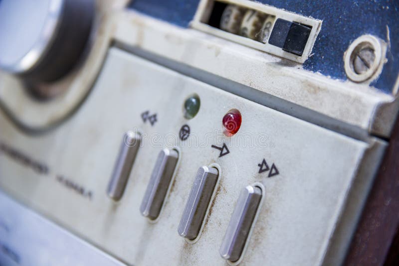 Control Panel of Vintage Tape Recorder Stock Image - Image of symbols ...