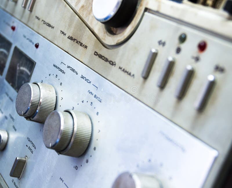Control Panel of Vintage Tape Recorder Stock Image - Image of tape ...