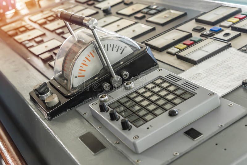 Control Panel in Warship with Instruments Equipment Stock Photo - Image ...