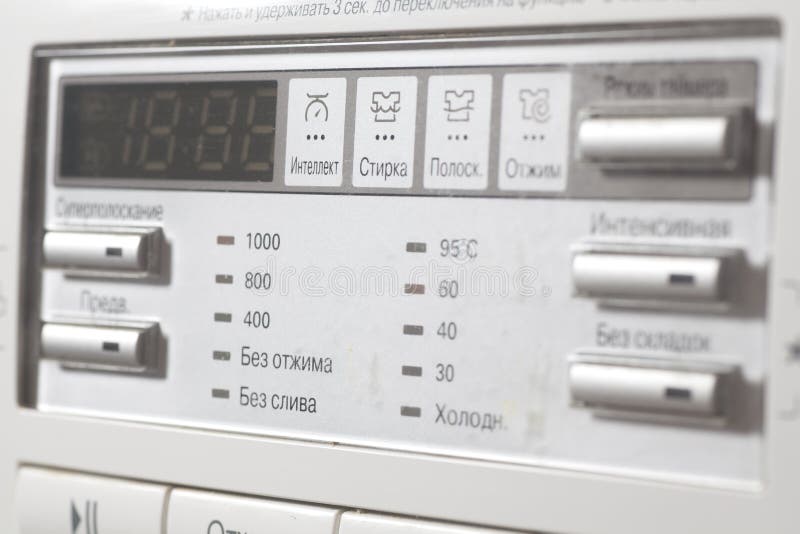 Control Panel of Washing Machine Stock Image - Image of loader ...