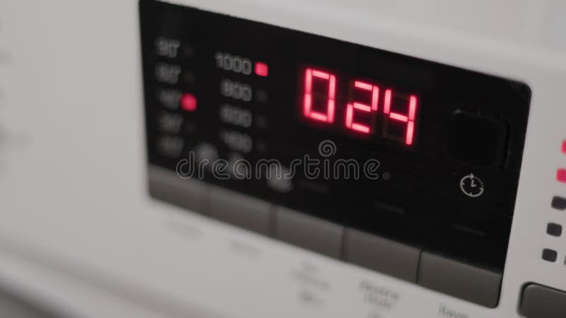 Control Panel of the Washing Machine. Running Washing, Countdown To the ...