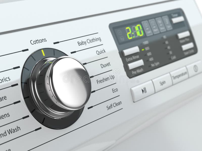 Control Panel of Washing Machine. Stock Illustration - Illustration of ...