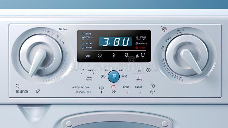 The Control Panel of the Washing Machine with Various Options for ...