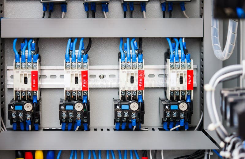 Control Panel with Wires in Industrial Workshop Stock Image - Image of ...
