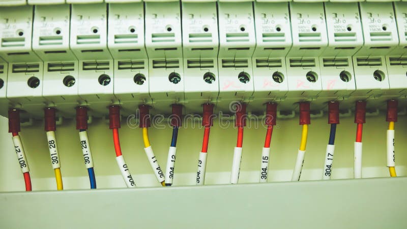 Control panel with wiring stock image. Image of concept - 180387093