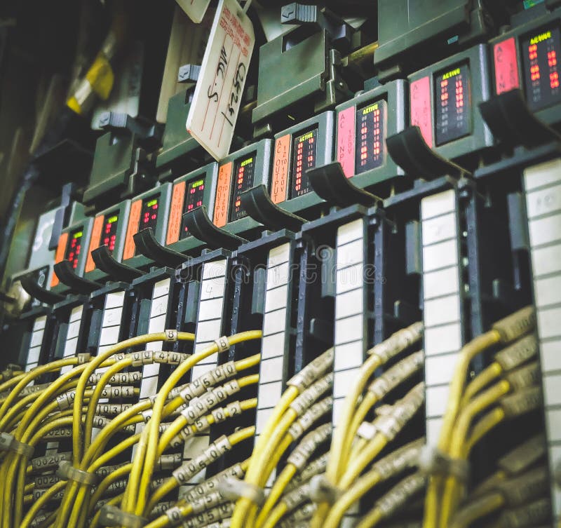 Control panel with wiring stock image. Image of cable - 180386515