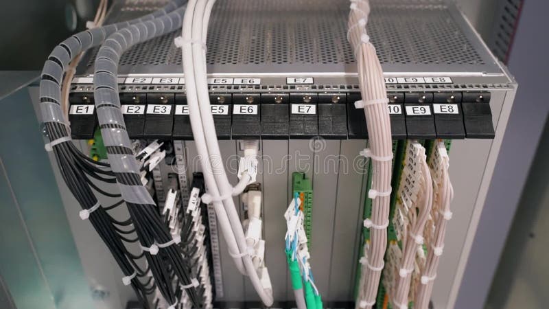 Control Panel with Wiring. Rear View of the Control Panel of a Modular ...