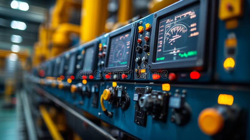 Control Panels Display Operational Data in a Modern Mining Facility ...