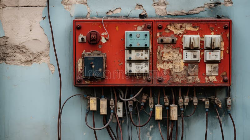 Control power box stock illustration. Illustration of metallic - 374149812