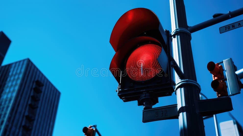 Control red stop light stock illustration. Illustration of urban ...