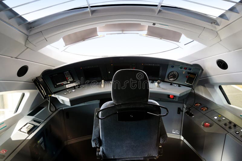 Inside of modern train stock photo. Image of control - 20731916