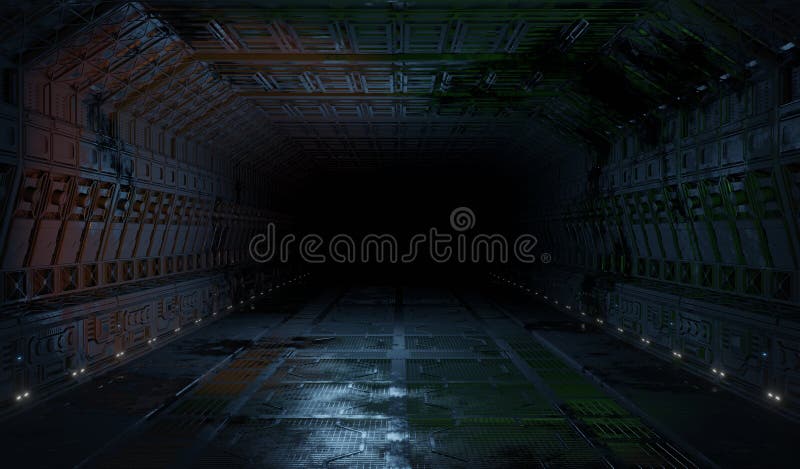 Control Room Basement Interior in Dark Scene Stock Illustration ...