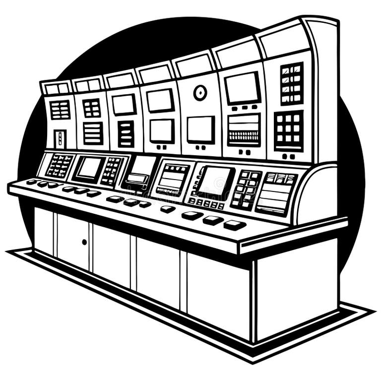 Control Room Console Graphic for Industrial Operations and Technology ...