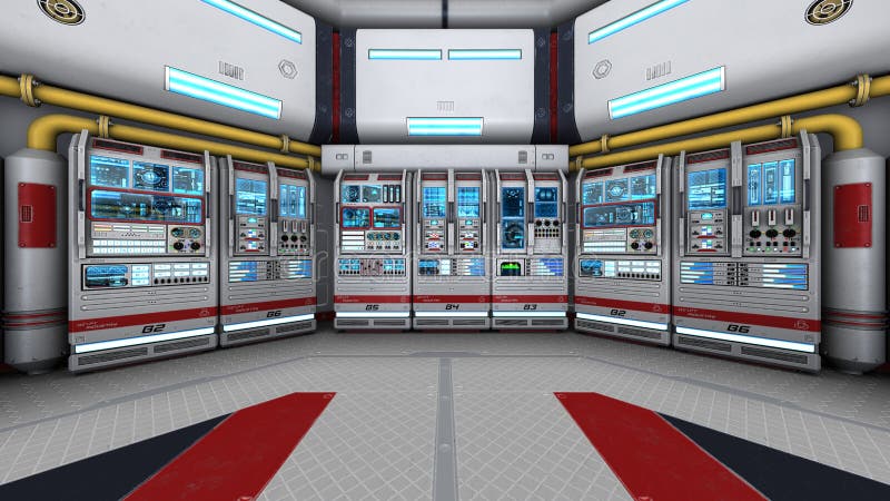 Two Workers are Working in Control Room Stock Vector - Illustration of ...