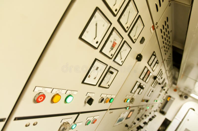 Control Room of a Extra Large Cargo Ship. Stock Image - Image of ...