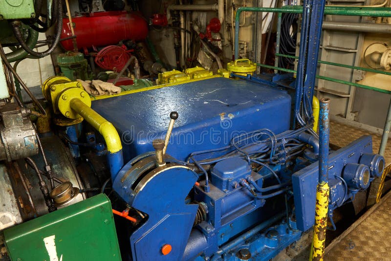 Control Room of an Extra Large Retro Ship Stock Photo - Image of ...