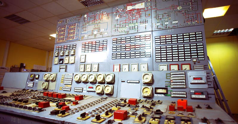 Control Room Inside Old Power Generation Plant Stock Image - Image of ...
