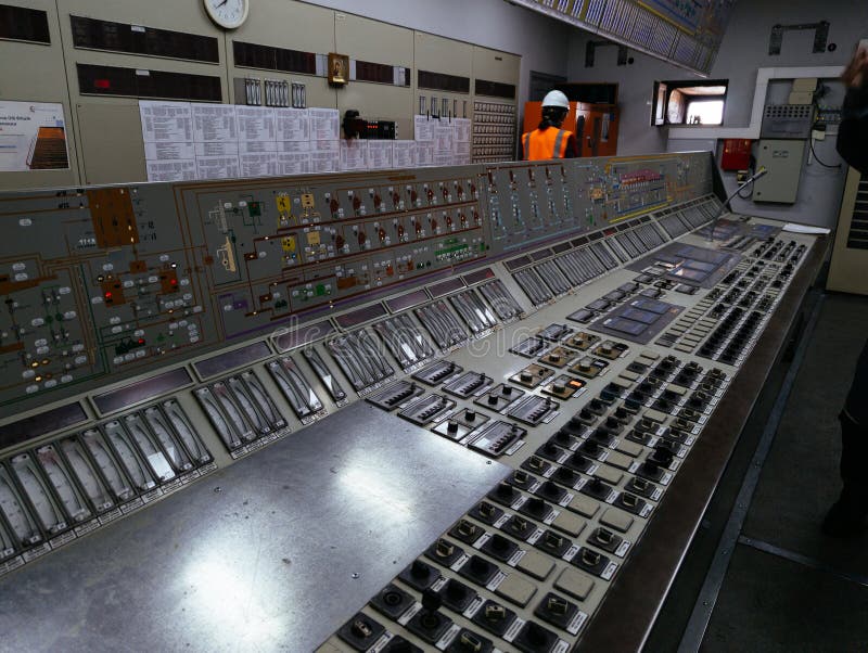 Control Room. Large Industrial Control Panel Inside Factory or Power ...