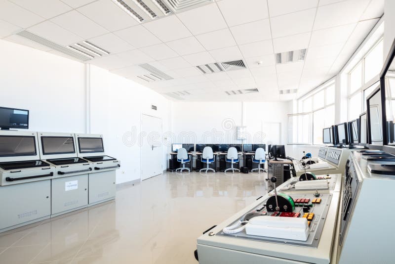 Control Room with Machines and Computers Stock Image - Image of machine ...