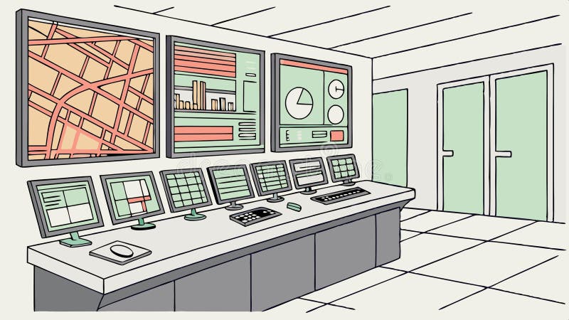 Control Room Map Screens, Location Tracking, System Overview, and Data ...