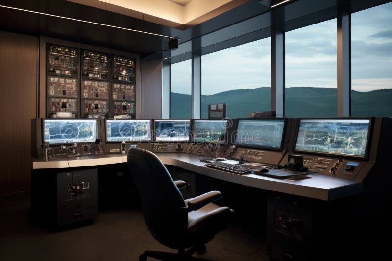 Control Room Monitors for Energy Storage System Stock Image - Image of ...