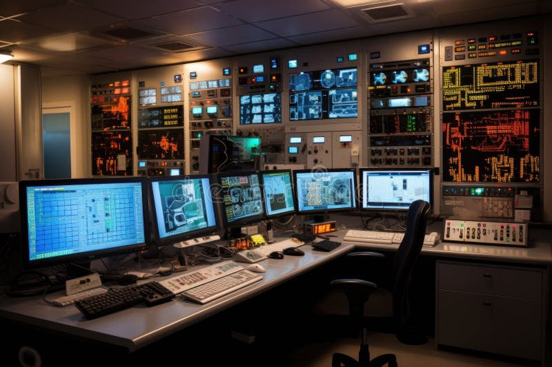 Control Room Monitors for Energy Storage System Stock Photo - Image of technology, generative ...