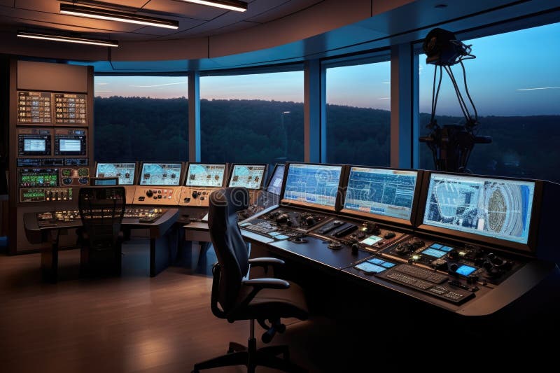 Room with Monitors for Video Surveillance. Security Concept Stock ...