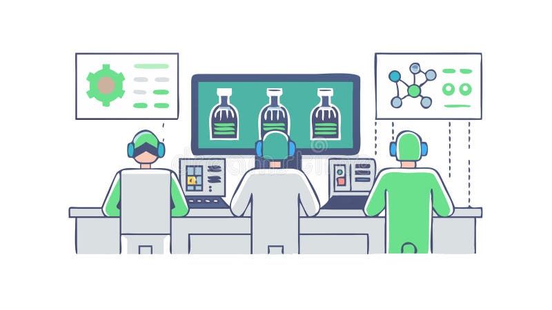 Control Room with Multiple Screens, Symbolizing Surveillance and Data ...